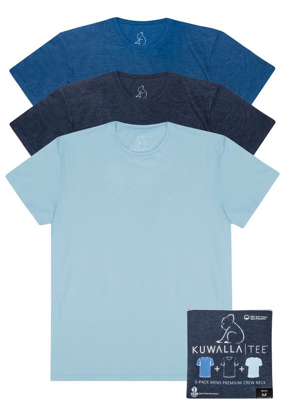 KUWALLA TEE CREW 3 PACK BLUES - Anthonys Fashion